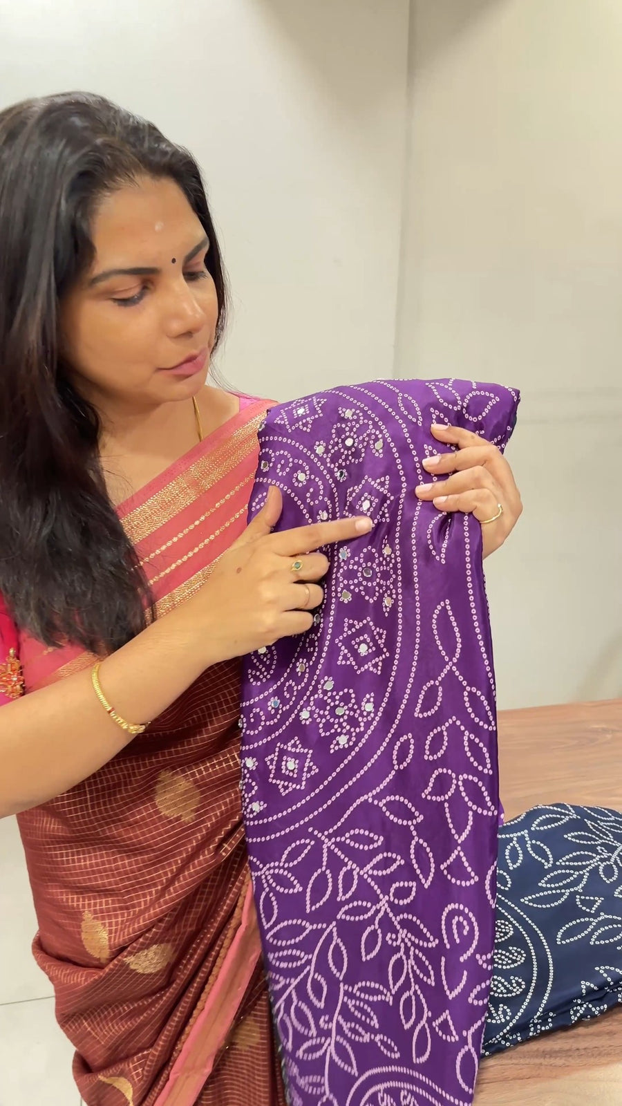 Bandhini Printed Crepe Saree Product Code - TTDS2599 Sale Price