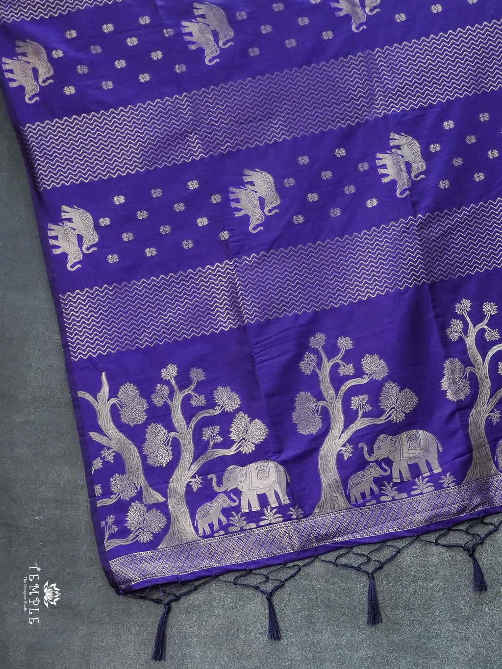 Semi Silk Saree With Elephant Design | TTDS2778