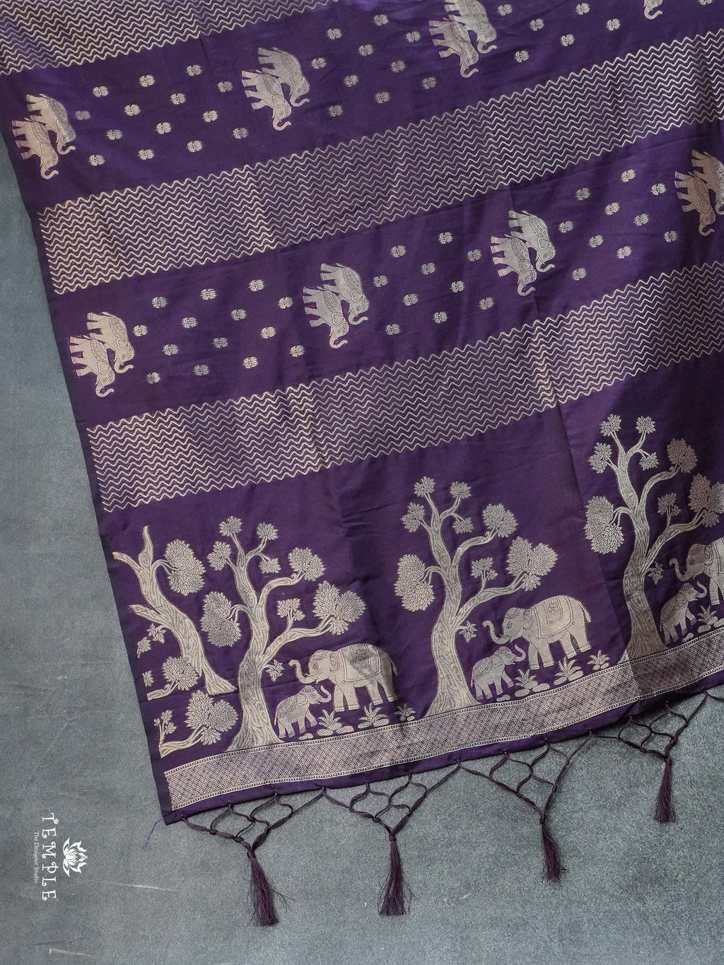 Semi Silk Saree With Elephant Design | TTDS2778